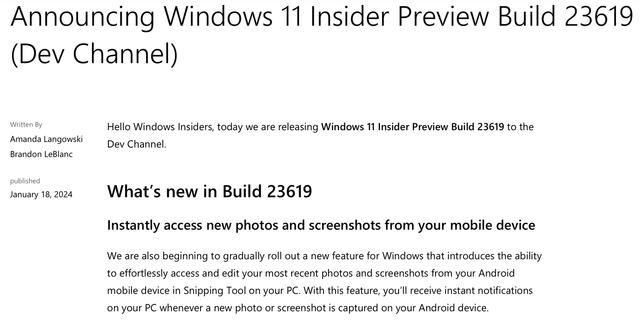 Win11 Dev 预览版 Build 23619 发布(附更新修复内容汇总) - 叮当号