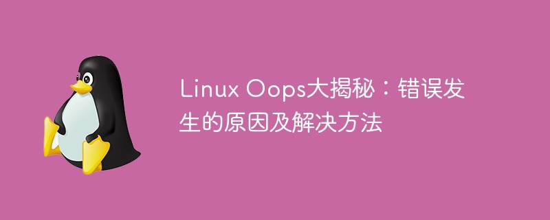 Linux Oops大揭秘：错误发生的原因及解决方法 - 叮当号