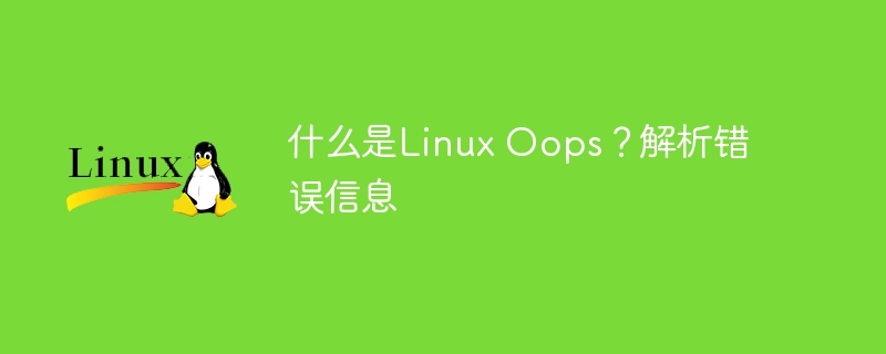 什么是Linux Oops？解析错误信息 - 叮当号