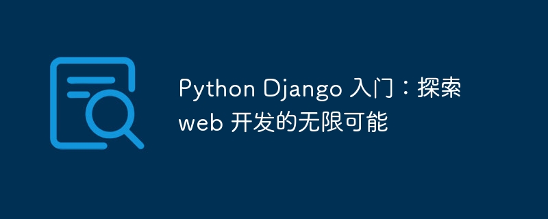 Python Django 入门：探索 web 开发的无限可能 - 叮当号