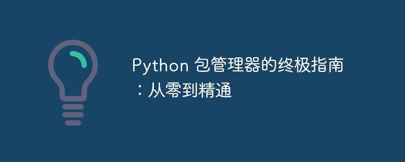 Python 包管理器的终极指南：从零到精通 - 叮当号
