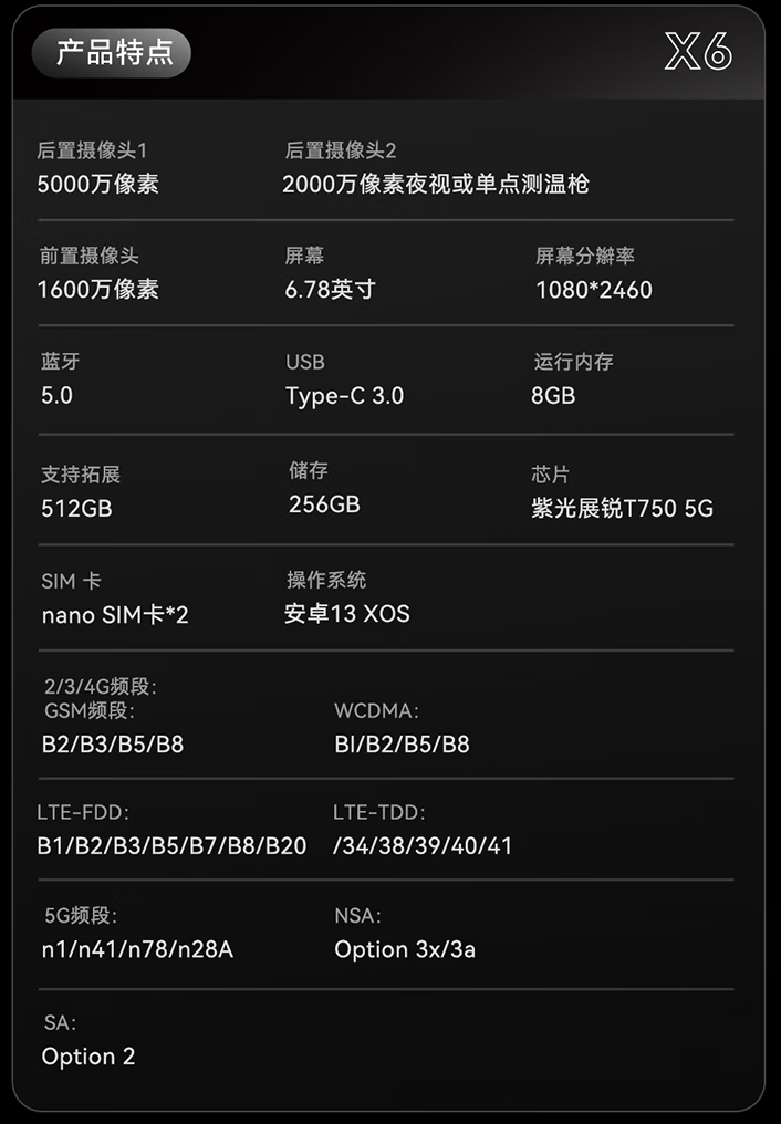 AGM X6 三防手机开售：选配夜视 / 测温、接口裸露防水，首发价 2799 元 - 叮当号