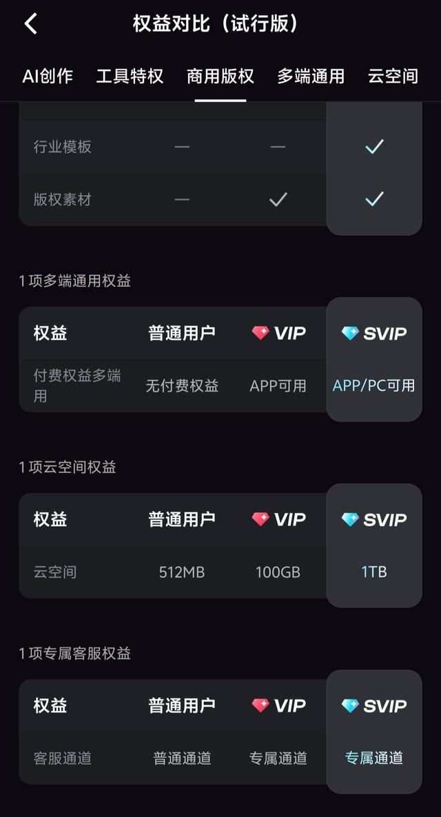 剪映SVIP有必要购买吗? 剪映超级会员与vip会员区别对比 - 叮当号