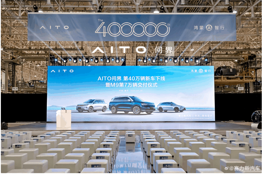创造新的行业纪录，AITO 问界第 40 万辆车、第 7 万辆 M9 下线交付 - 叮当号