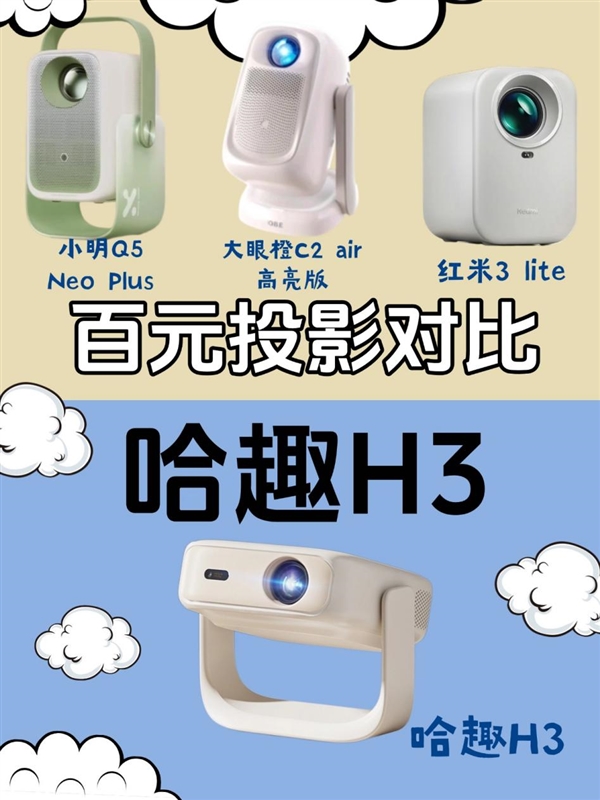 百元投影怎么选 哈趣、大眼橙、小明、小米热门投影参数对比 - 叮当号